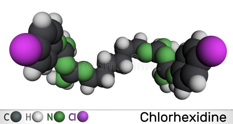 Chlorhexidine Disinfectant and Antiseptic Drug Molecule. Molecular ...