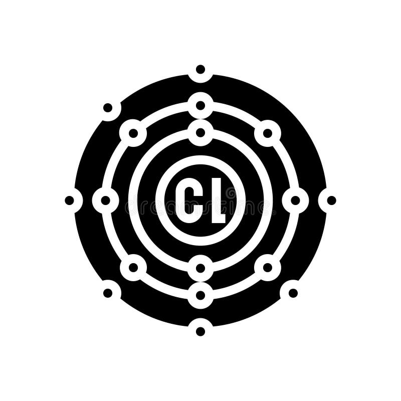 Chlorine Atom Bleach Glyph Icon Vector Illustration Stock Illustration ...