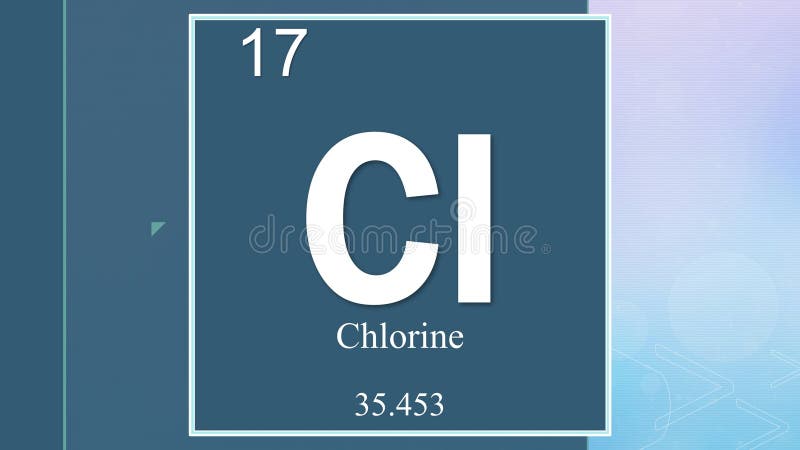 Chlorine Chemical Element Symbol on Blue Solid and Gradient Background ...