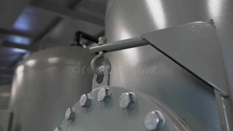 Chlorine Cylinders Standing in Workshop of Treatment Plant Complex ...