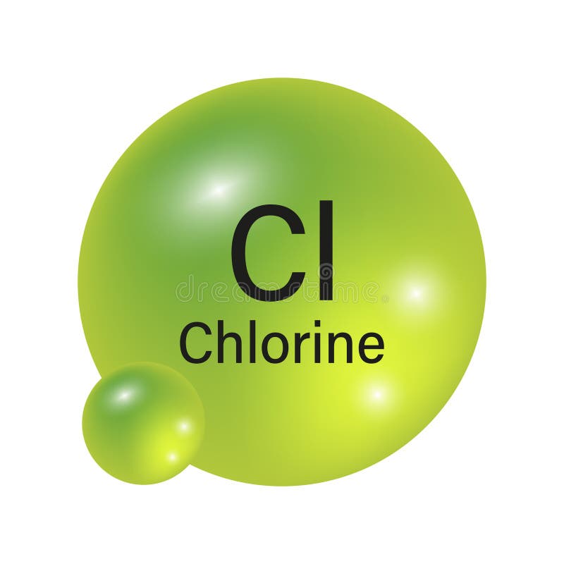 Chlorine Element Symbol. Glossy Green Sphere. Periodic Table. Vector ...
