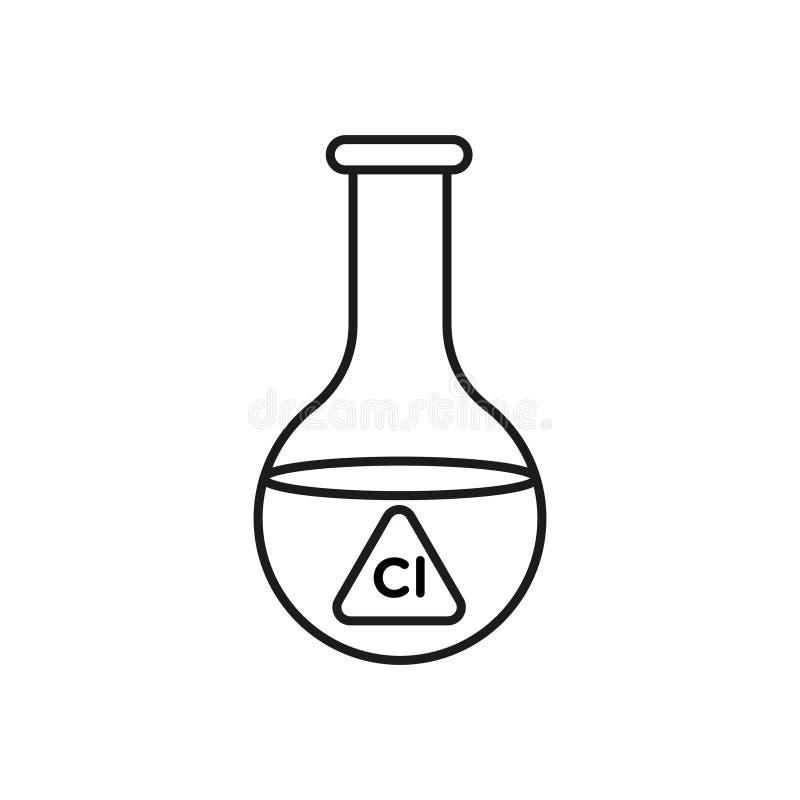 Chlorine Icon Flat Line Symbol Set Stock Illustration - Illustration of ...
