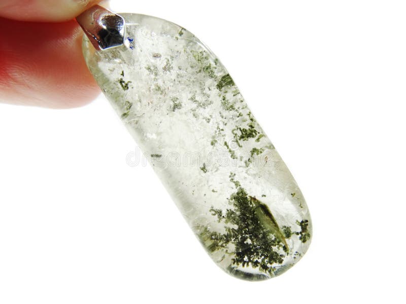Chlorite Quartz Crystal (Prase Quartz) Stock Image - Image of ...