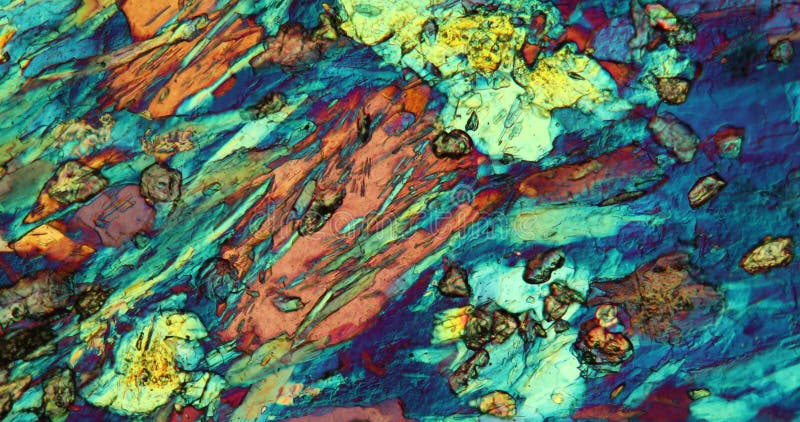 Chlorite Slate Rock Section Under the Microscope Stock Footage - Video ...