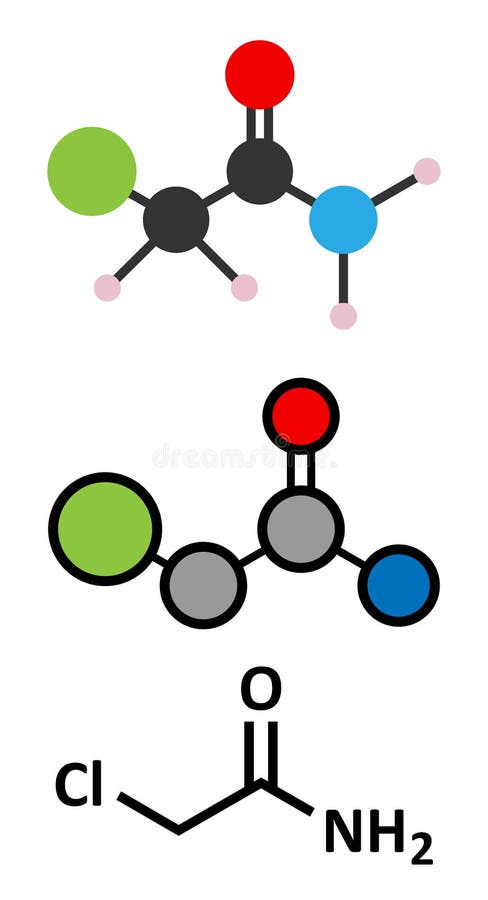 Chloroacetamide Preservative Molecule. Stylized 2D Renderings and ...