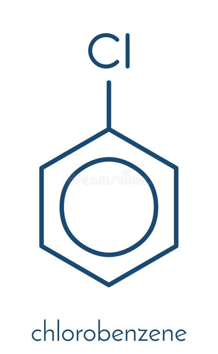 Chlorobenzene Industrial Solvent Molecule. Skeletal Formula. Stock ...