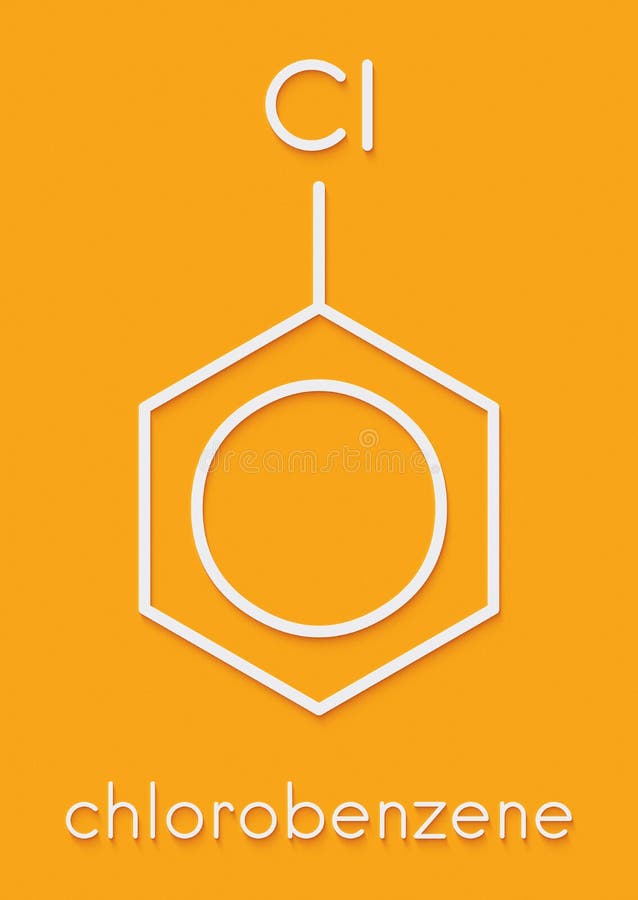 Chlorobenzene Industrial Solvent Molecule. Skeletal Formula. Stock ...