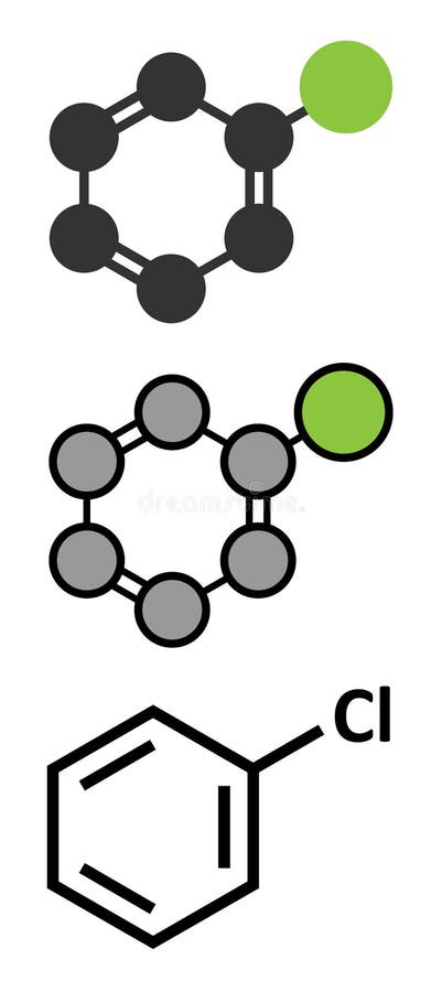 Chlorobenzene Industrial Solvent Molecule Stock Vector - Illustration ...