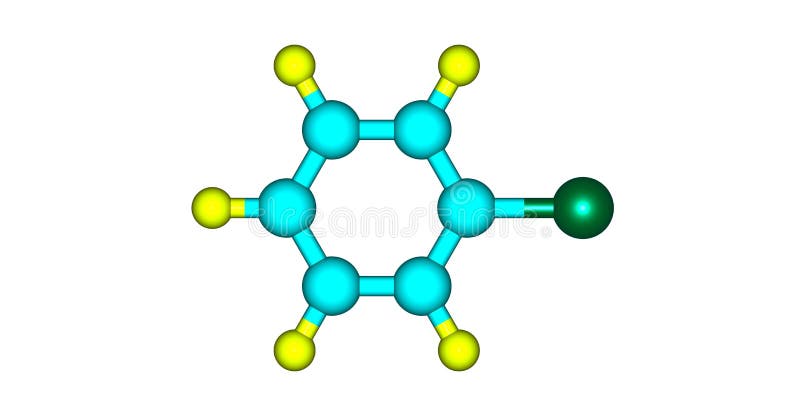 Chlorobenzene Molecular Structure Isolated on White Stock Illustration ...
