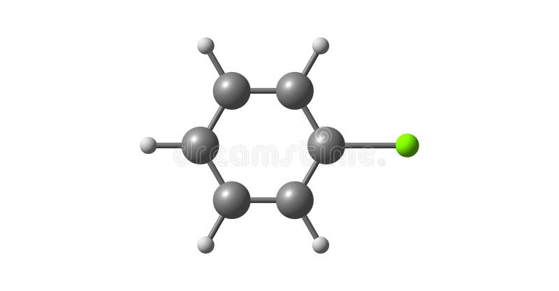Chlorobenzene Molecular Structure Isolated on Black Stock Illustration ...