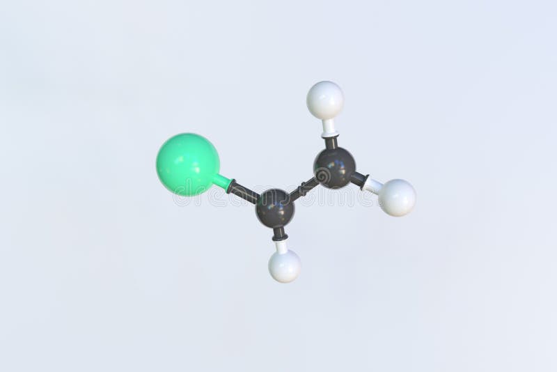 Chloroethene Molecule Made with Balls, Scientific Molecular Model. 3D ...
