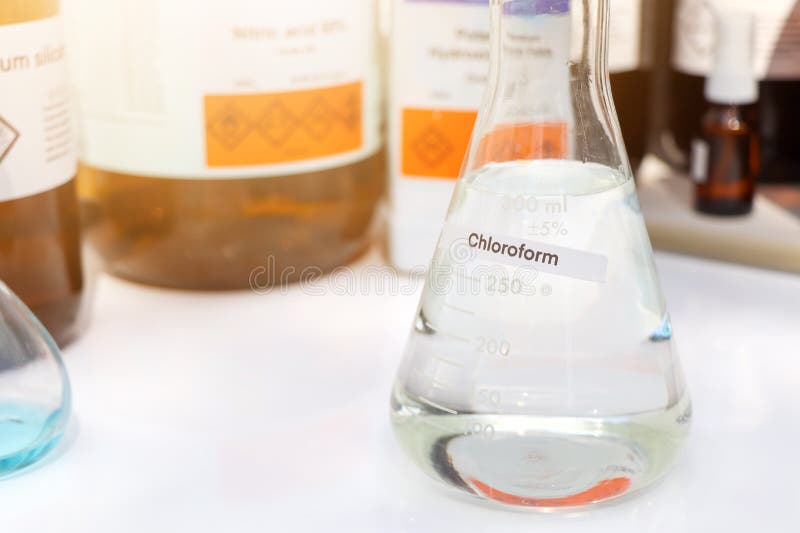 Chloroform in Glass, Chemical in the Laboratory Stock Photo - Image of ...