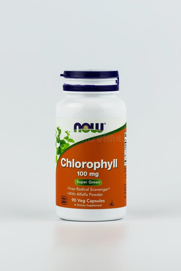 Chlorophyll Editorial. Dietary Supplement in the Jar Editorial Image ...