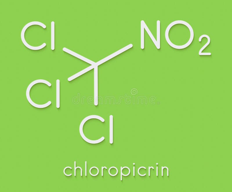 Chloropicrin Molecule, Isolated Molecular Model. 3D Rendering Stock ...