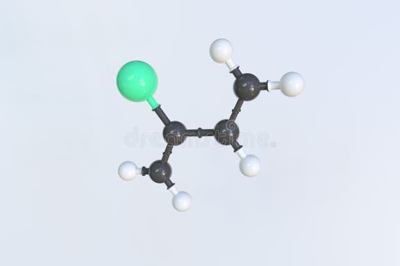 Chloroprene Molecule, Isolated Molecular Model. 3D Rendering Stock ...