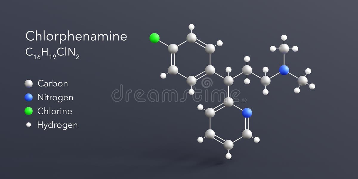 Chlorphenamine Molecule Stock Illustrations – 5 Chlorphenamine Molecule ...