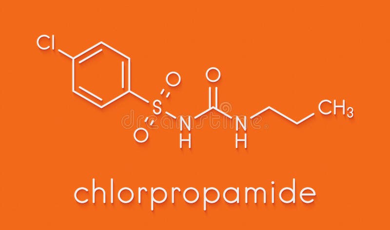 Chlorpropamide Diabetes Drug Molecule. Skeletal Formula..... Stock ...