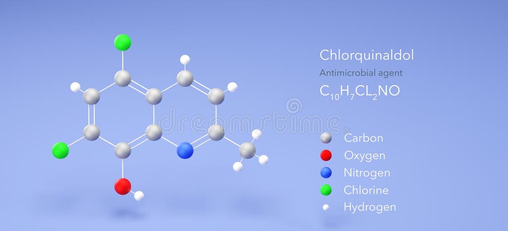 Chlorquinaldol Molecule, Molecular Structures, Intestinal Antiseptic ...