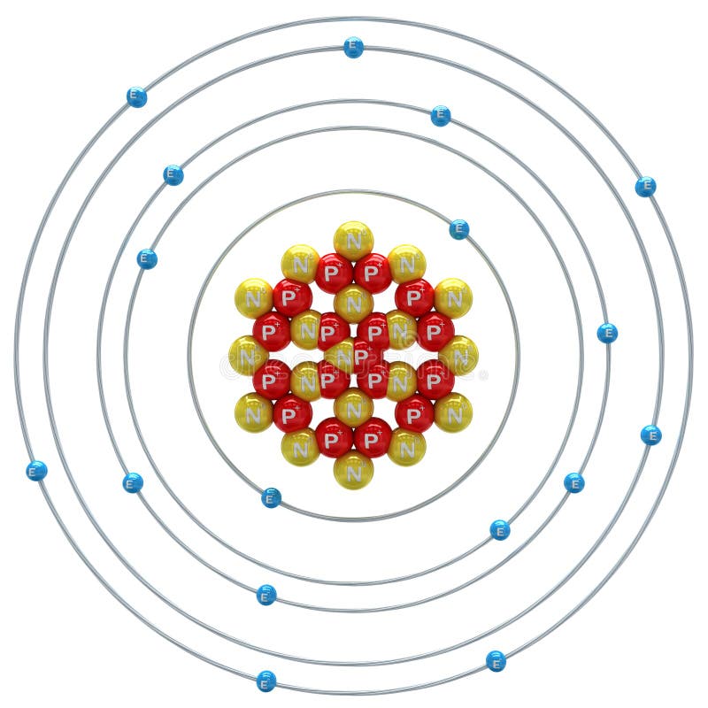 Chlorum(isotope) Atom on a White Background Stock Illustration ...