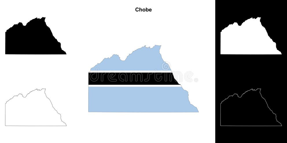Chobe outline map stock vector. Illustration of vector - 356539965