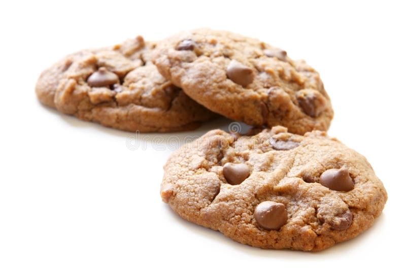Choc Chip Cookies stock photo. Image of isolated, stacks - 3414540
