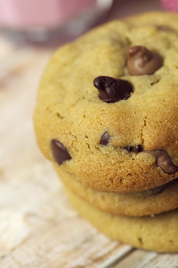 Choc chip cookies snack stock photo. Image of background - 53012842