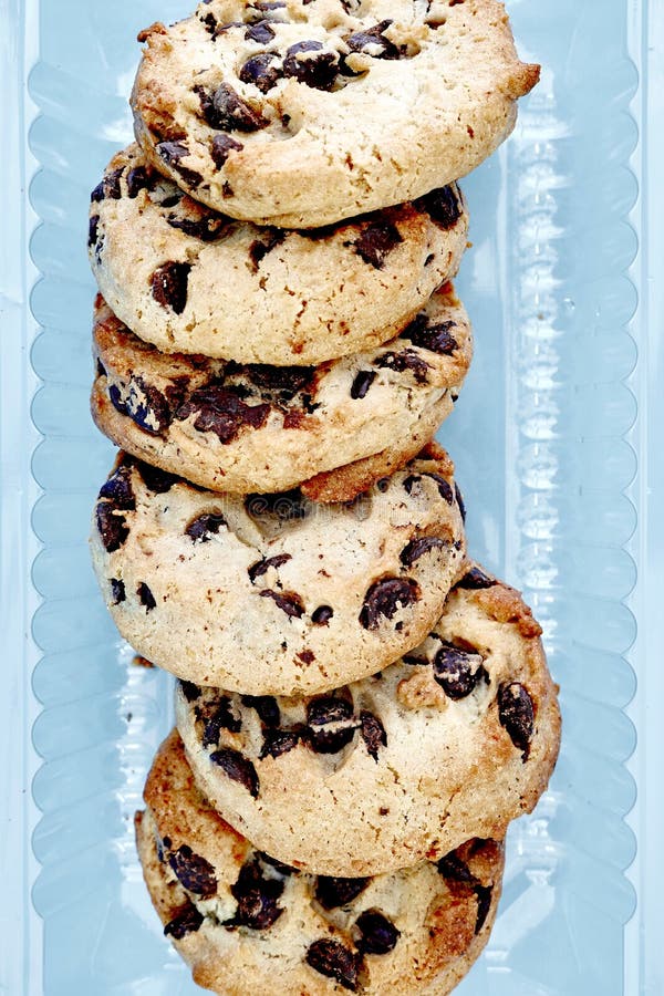Choc Chip Cookies stock image. Image of biscuit, pile - 79271587