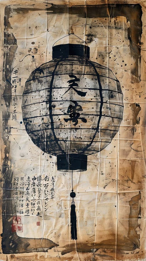 Chochin, paper lantern. stock illustration. Illustration of colorful ...