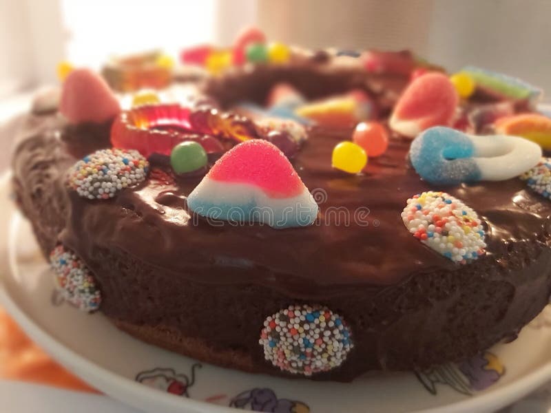 Chocklate cake . stock photo. Image of sweet, birthday - 211986184