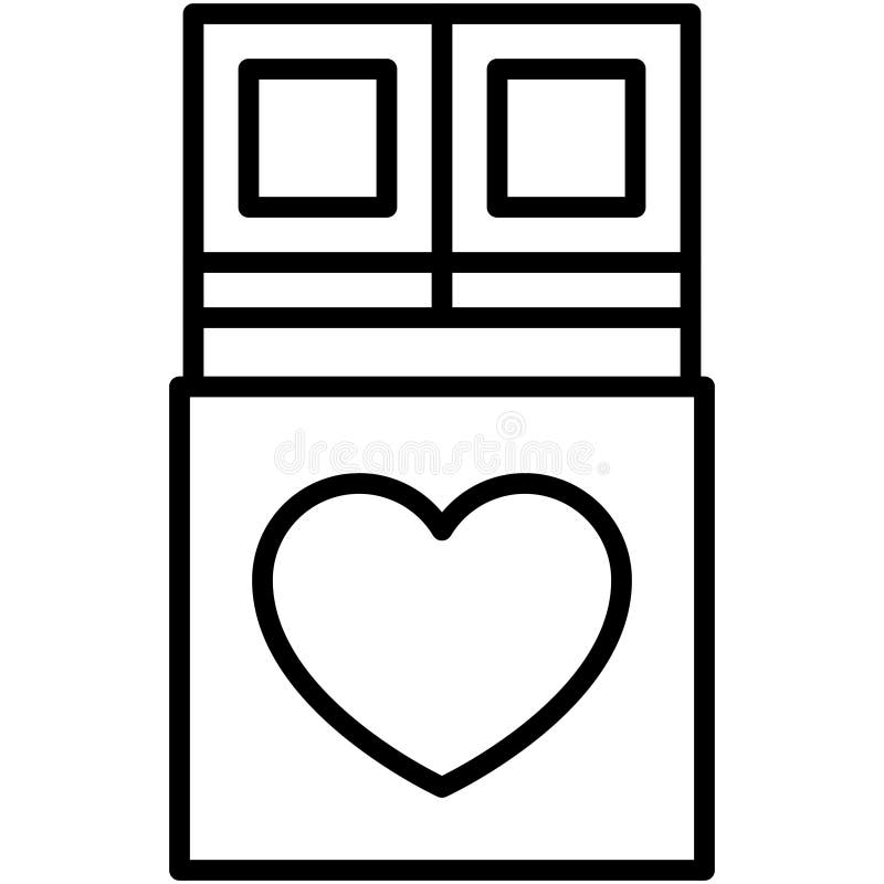 Chocloate Bar Icon, Love and Heart Vector Stock Vector - Illustration ...