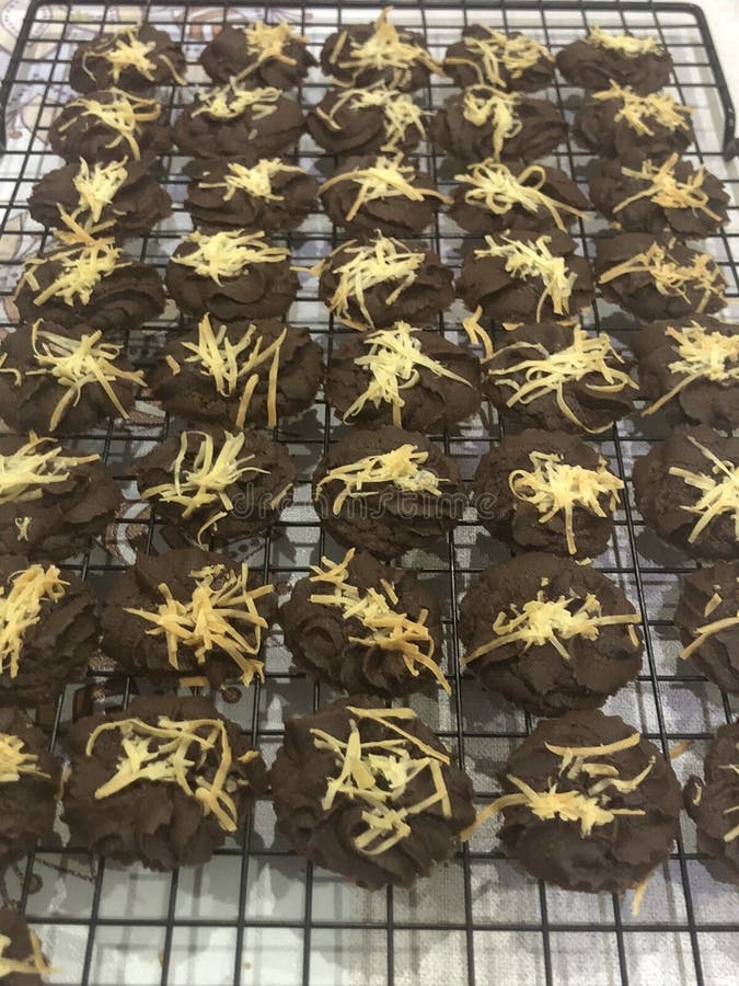 Choco-Cheese Cookie Stack stock image. Image of recipe - 319811215