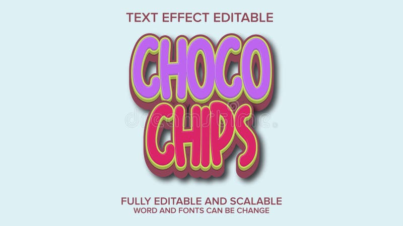 Choco Chips Text Effect Vector Editable Stock Vector - Illustration of ...