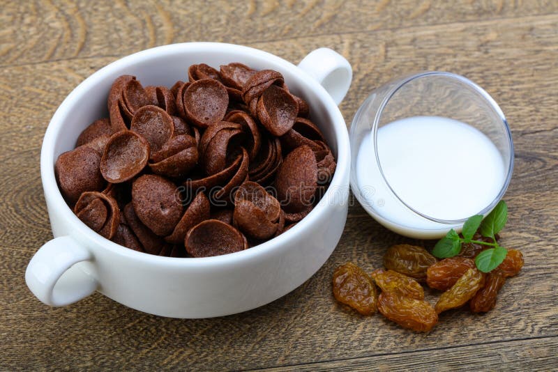 Choco corn flakes stock photo. Image of crunch, food - 111984028