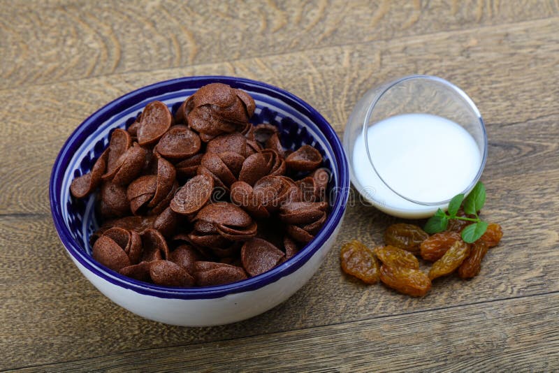 Choco corn flakes stock image. Image of meal, chocolate - 111781391
