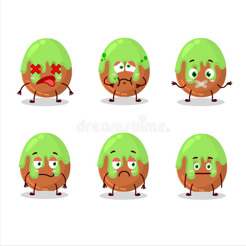 Choco Green Candy Cartoon Character with Nope Expression Stock Vector ...