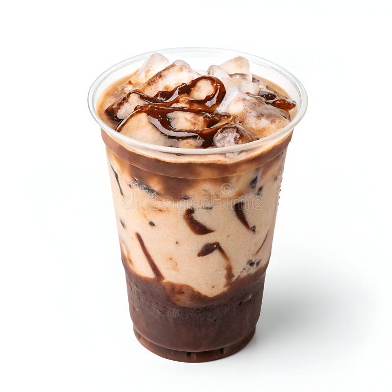 Choco Ice Coffee Isolated on White Background Stock Illustration ...