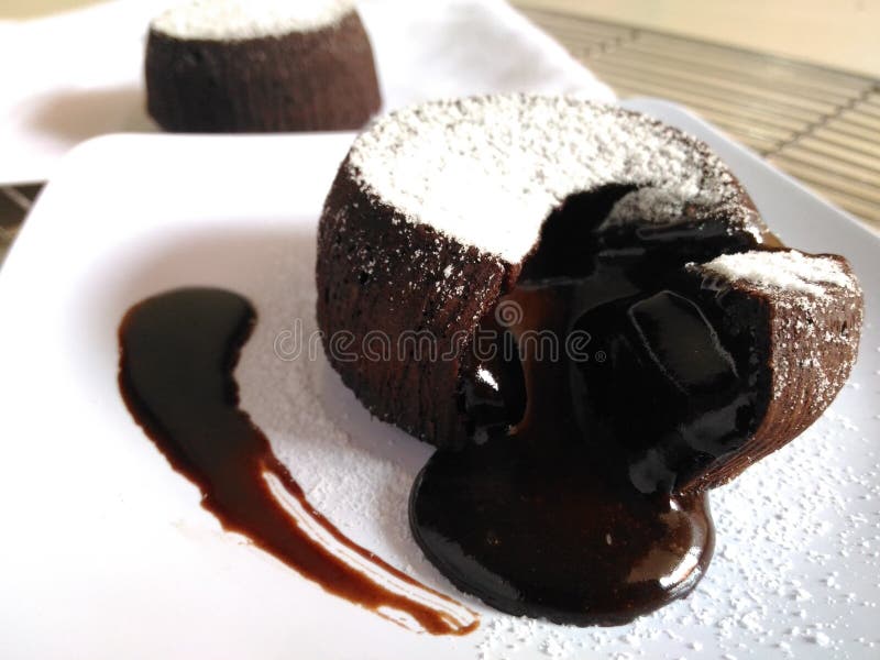 Choco Lava Cake stock photo. Image of melted, cake, sweet - 244091522