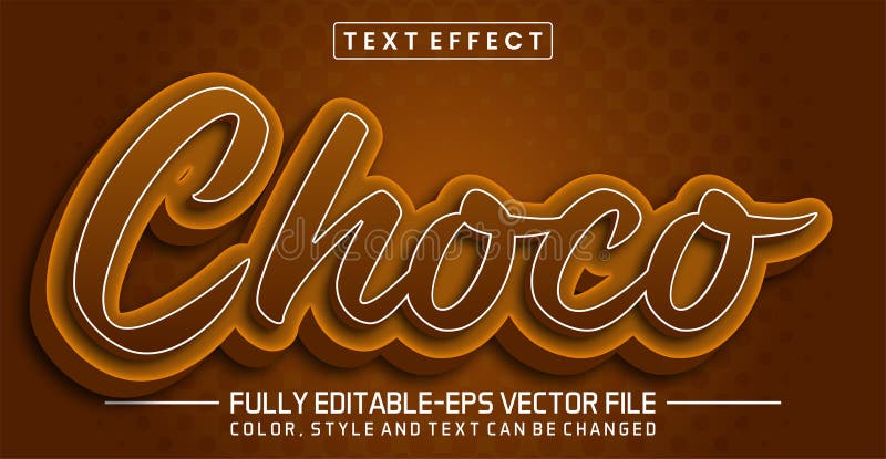 Choco Text Editable Style Effect Stock Vector - Illustration of poster ...