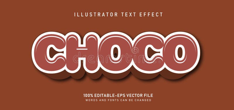 Choco Text Effect Design Vector Stock Vector - Illustration of glow ...
