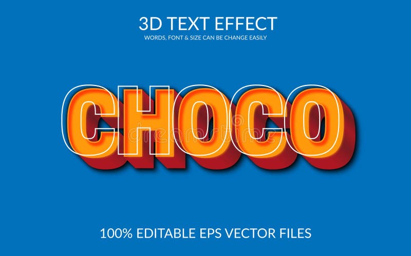 Choco vector text effect. stock illustration. Illustration of ...