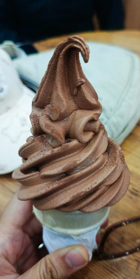 Chococream Comes Up Ice Cream Stock Image - Image of cramps, cold ...