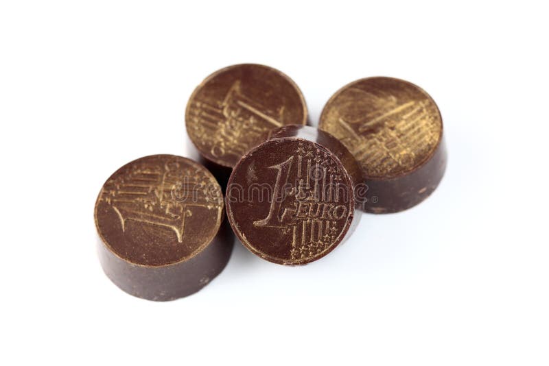 Het Euro Geld Van De Chocolade in Close-up Stock Foto - Image of ...