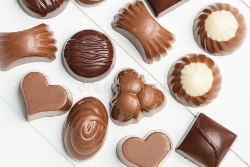 Chocolade Met Verschillende Vormen Stock Foto - Image of smakelijk ...
