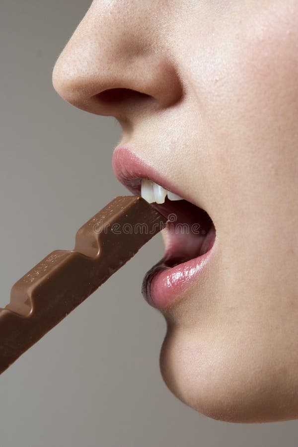 Chocolate stock photo. Image of eating, woman, profile - 1757558