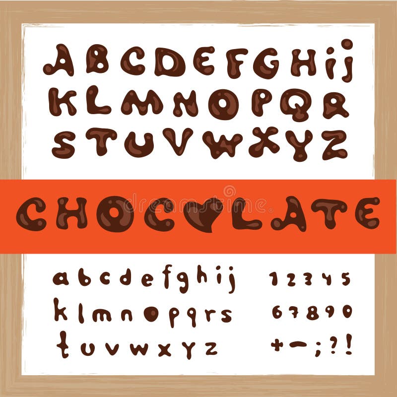 Vector Chocolate Letterhead Alphabet. Shiny, Glazed Letters Set Stock ...