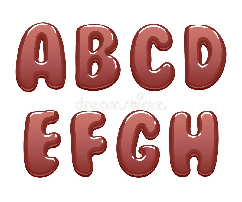 Chocolate abc letters set. stock vector. Illustration of shape - 134756345