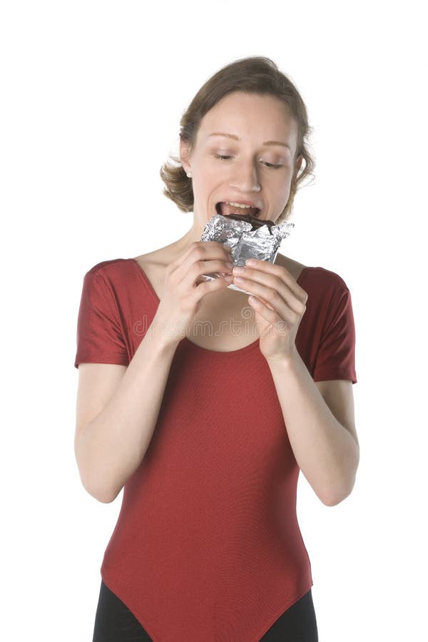 Chocolate addict stock photo. Image of female, biting - 17157182
