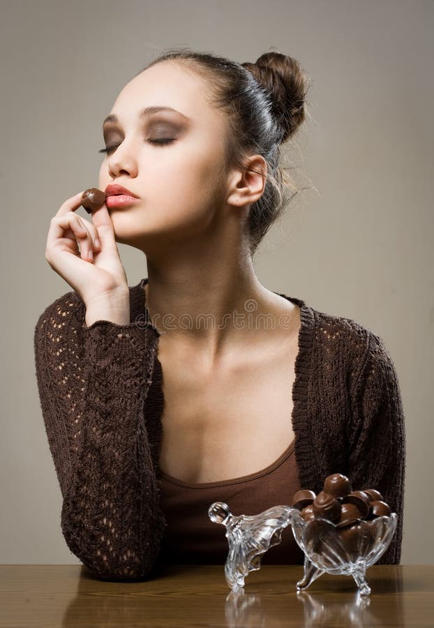 Chocolate addiction stock photo. Image of color, eyes - 2113086