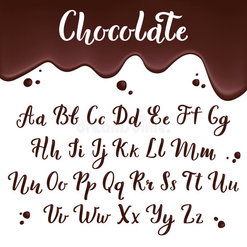 Chocolate Alphabet. Calligraphic Delicious Letters for Restaurant Menu ...