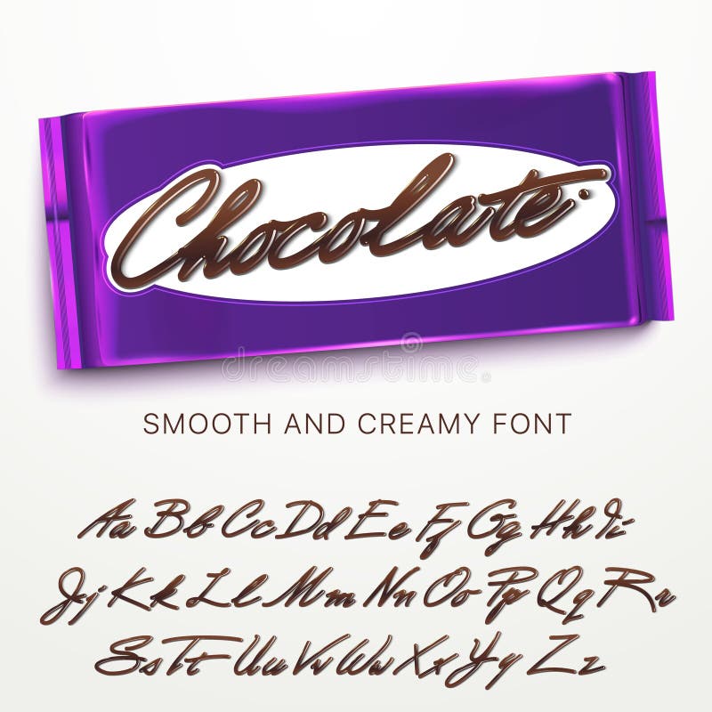 Vector Chocolate Letterhead Alphabet. Shiny, Glazed Letters Set Stock ...